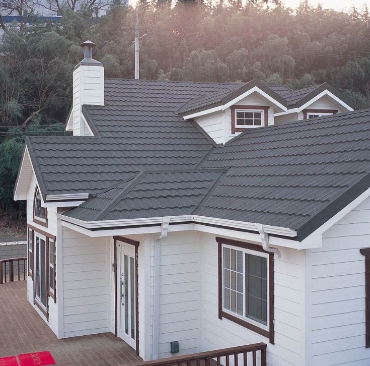 metal roof tiles barrel cap feroof korea stone chip coated steel roof ...
