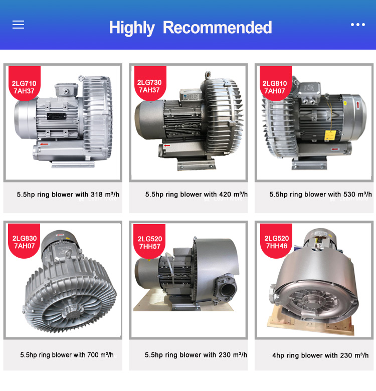 4kw 5hp 380v 50Hz side channel blower fish farming air blower for ...