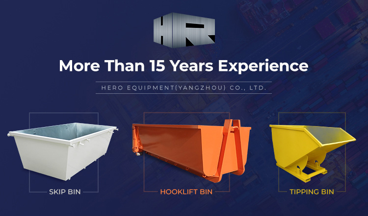 6 cbm chain lift skip load bin / mini crane dump bin for sale ...
